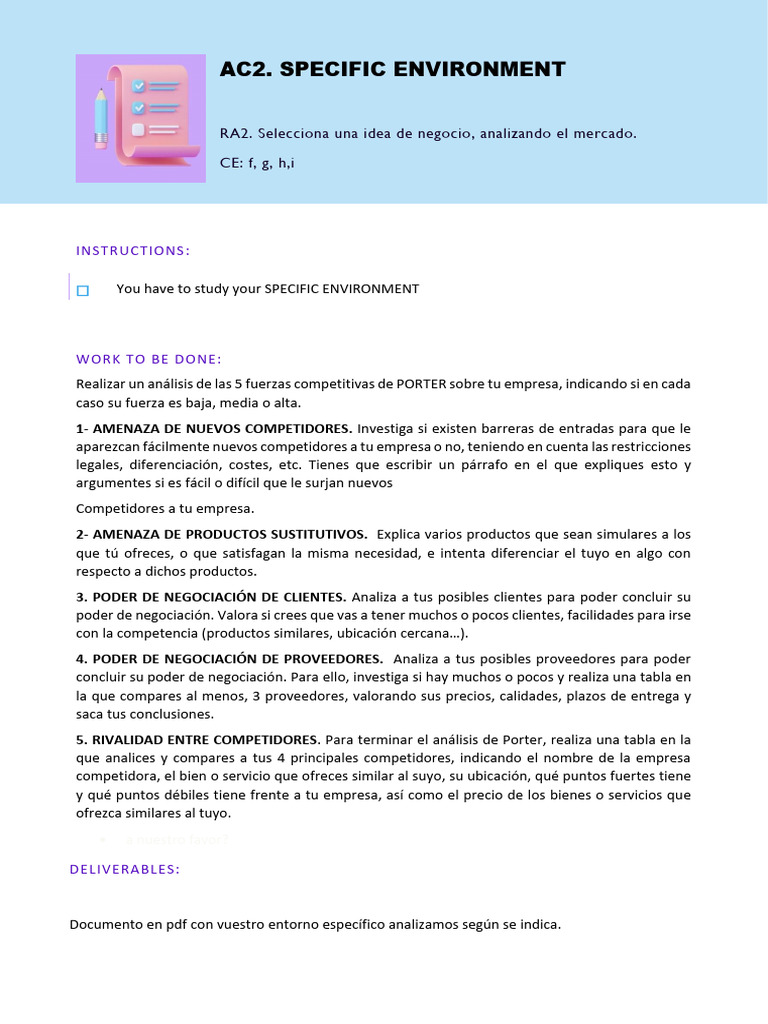 AC3. Análisis Del Entorno Específico | PDF