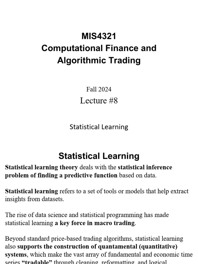 Computational Finance and Algorithmic Trading | PDF | Linear Regression | Regression Analysis