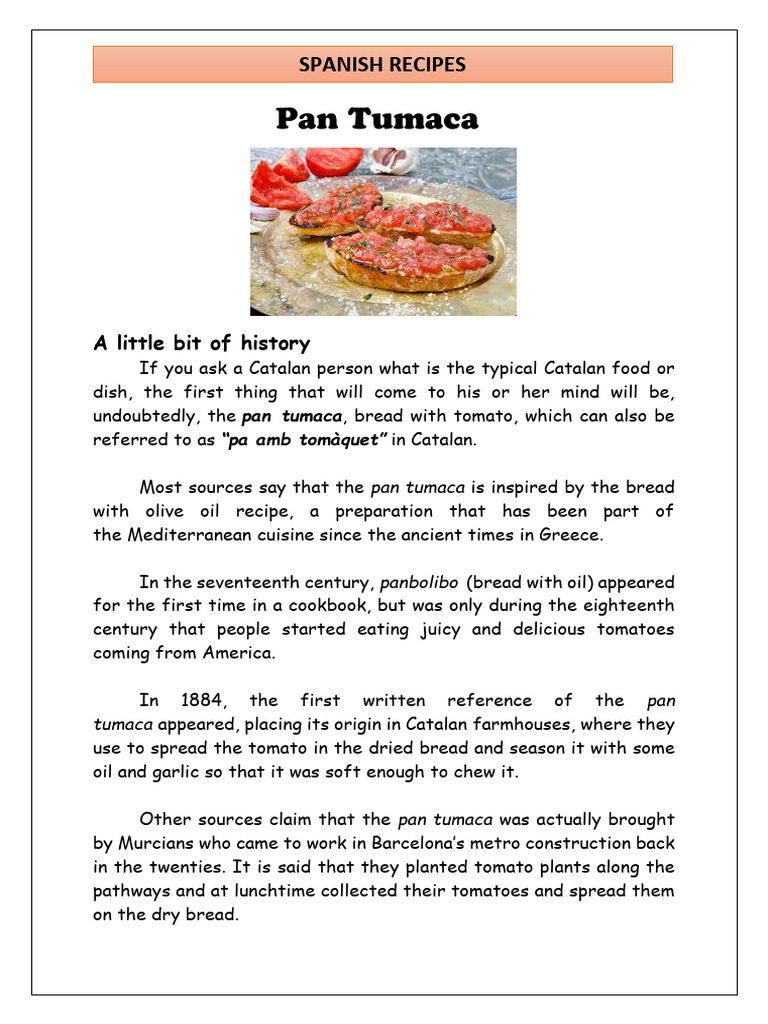 Pan Tumaca: Authentic Recipe Guide | PDF | Mediterranean Cuisine ...