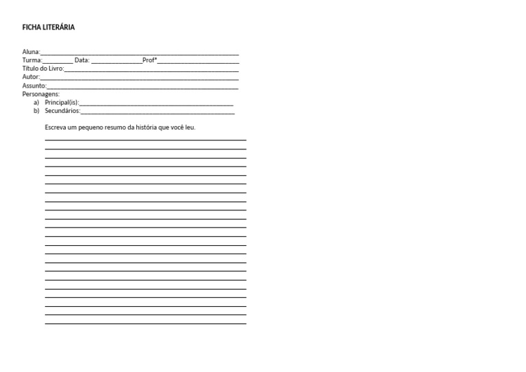 Ficha Literária | PDF