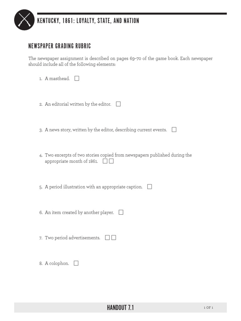 Newspaper Rubric | PDF