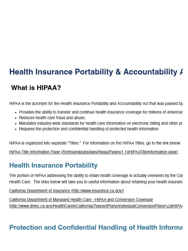 What Is HIPAA Dhcs - Ca.gov | PDF | Health Insurance Portability And ...