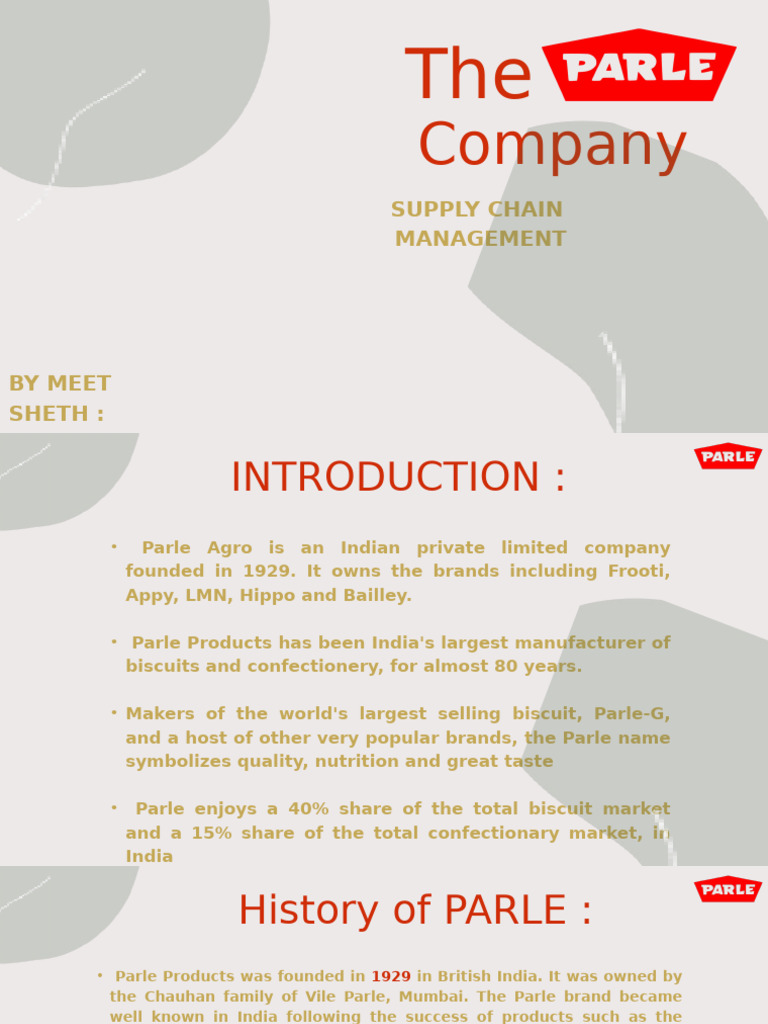 Parle Supply Chain Management Overview | PDF | Economies | Marketing