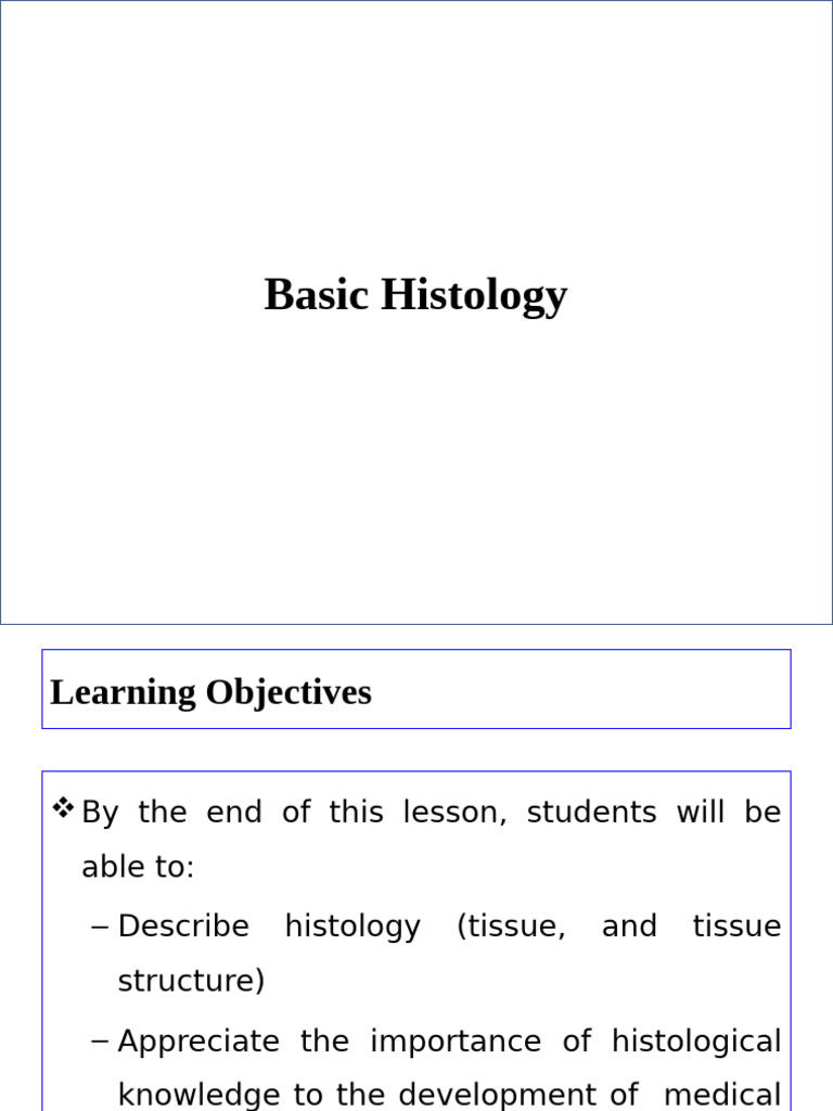 Lecture-3 Basic Histology | PDF | Epithelium | Connective Tissue