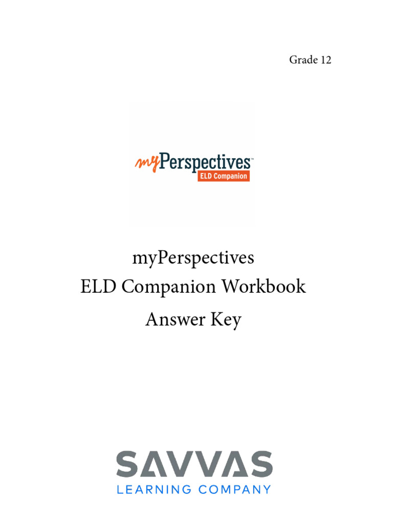 Myperspectives Eld Companion Workbook Answer Key: Grade | PDF ...