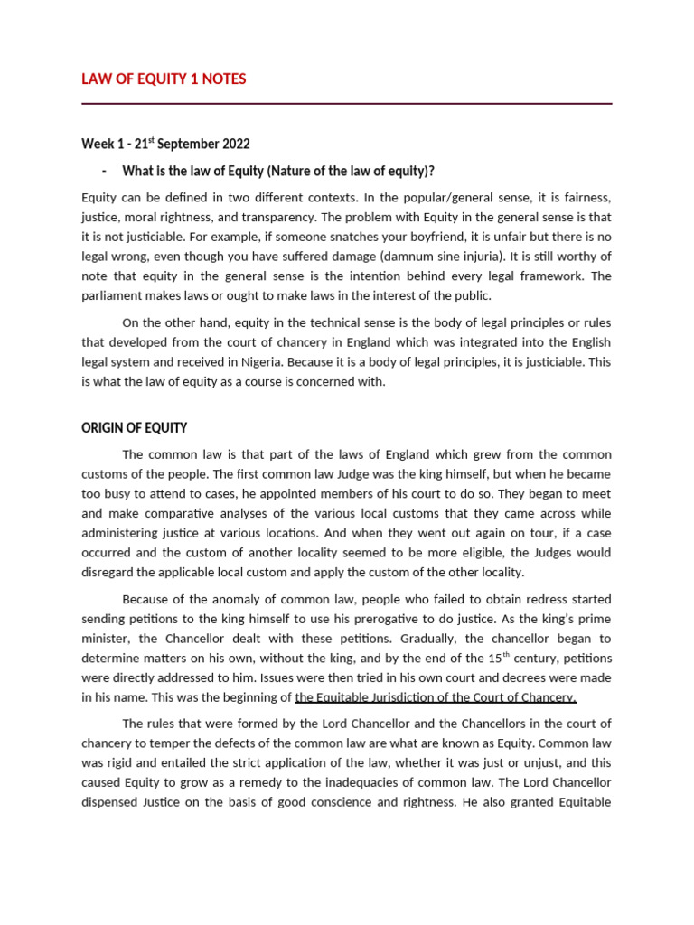 Understanding the Law of Equity | PDF | Equity (Law) | Mortgage Law