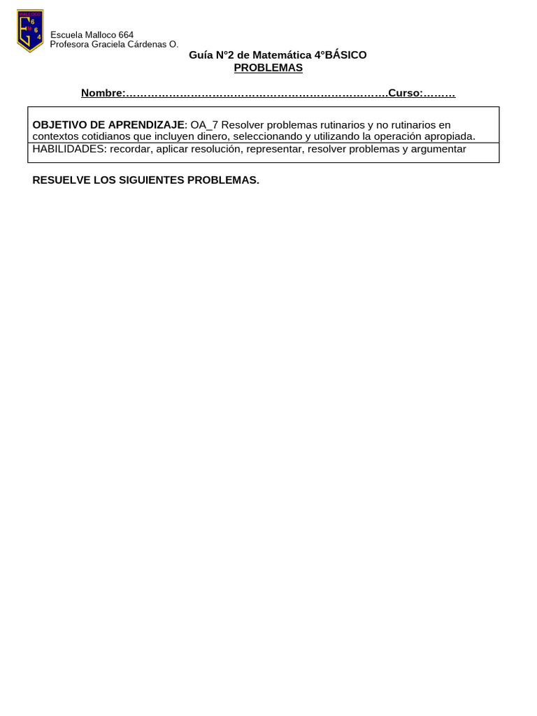 Guía 2 CUARTO | PDF