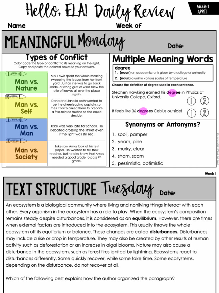 April Warm-up Week TWO | PDF