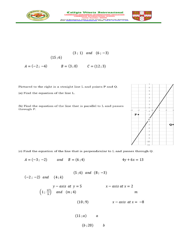 IGCSE Equation of Lines | PDF