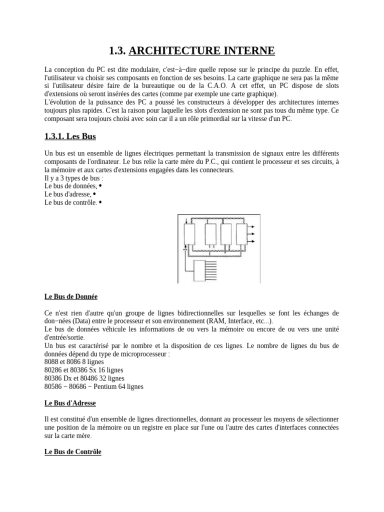Architecture interne des PC et bus | PDF | Classes d'ordinateur | PC ...