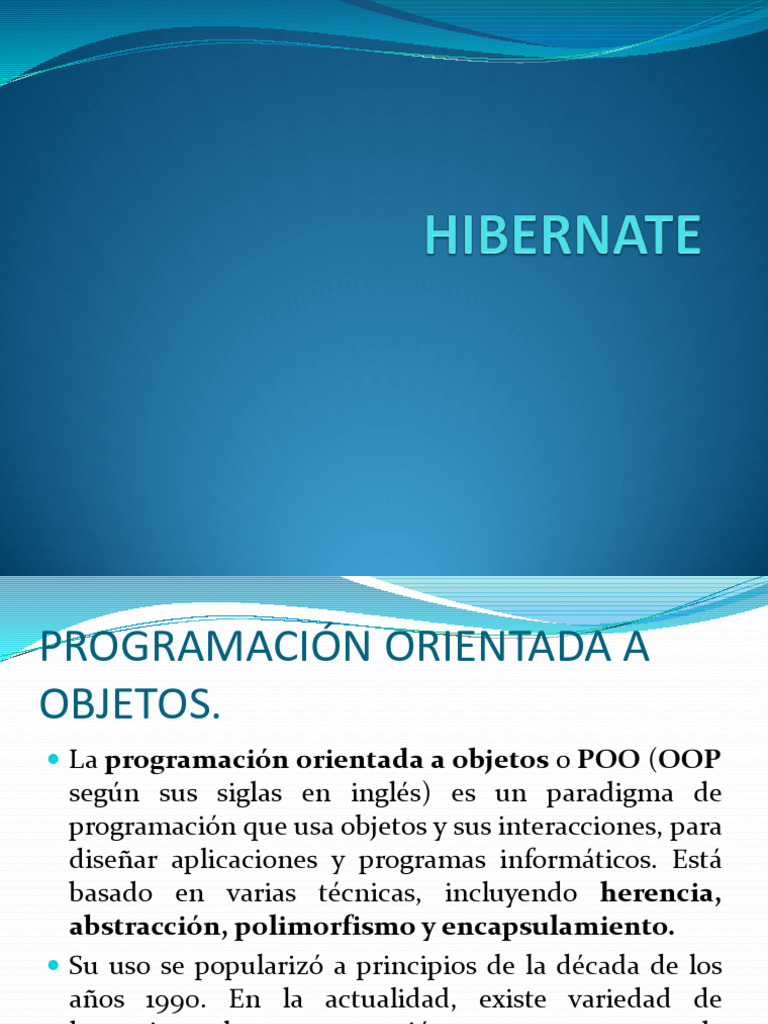 06 - Hibernate | PDF | Objeto (informática) | Programación orientada a objetos