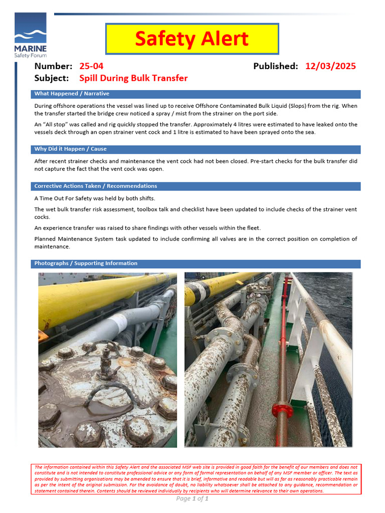 MSF Safety Alert 25.04 | PDF