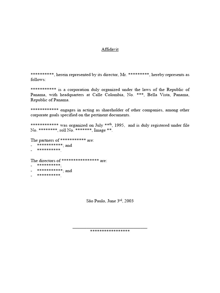 Modelo Affidavit | PDF