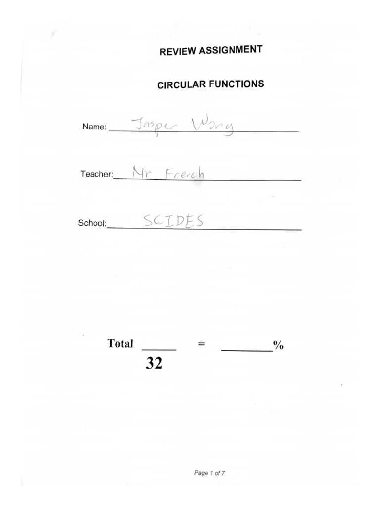 Pre-Calculus 12, Circular Functions | PDF