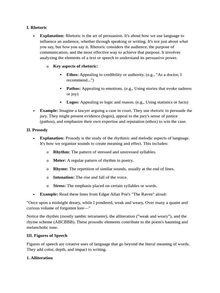 Rhetoric, Prosody, and Figures of Speech | PDF | The Raven | Rhetoric