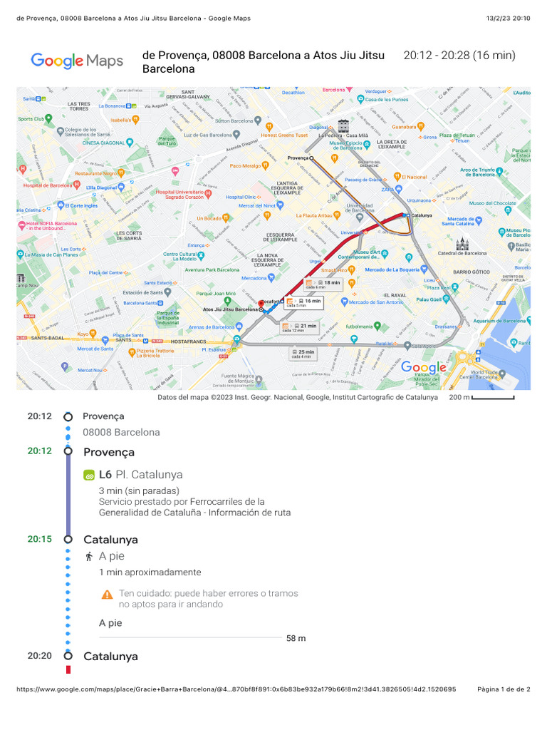 Arribar A Atos BJJ: Joan Miró Desde Provença, 08008 Barcelona A Atos ...