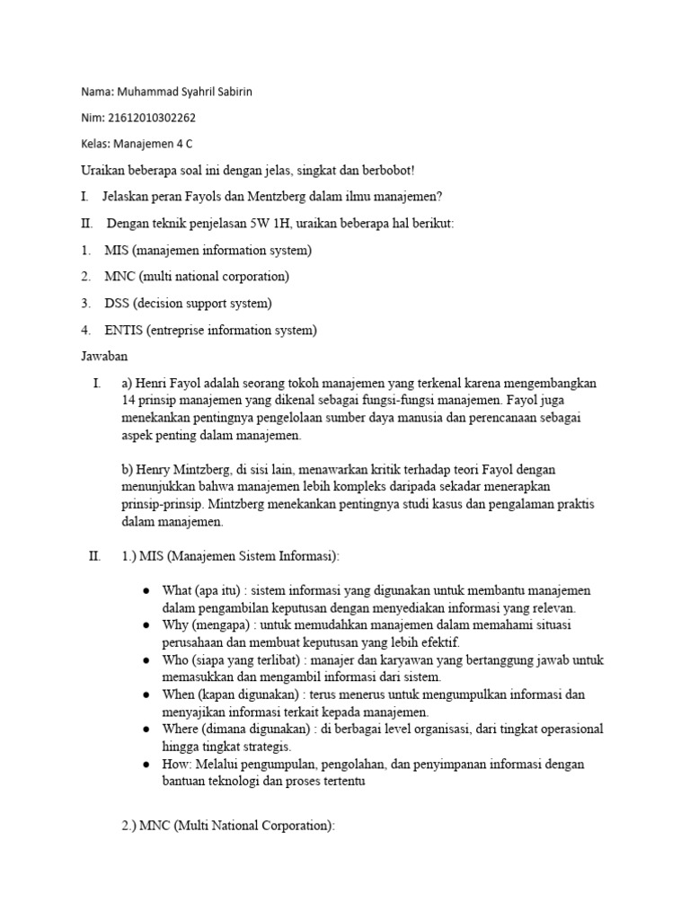 Peran Syahril Sabirin dalam Manajemen | PDF