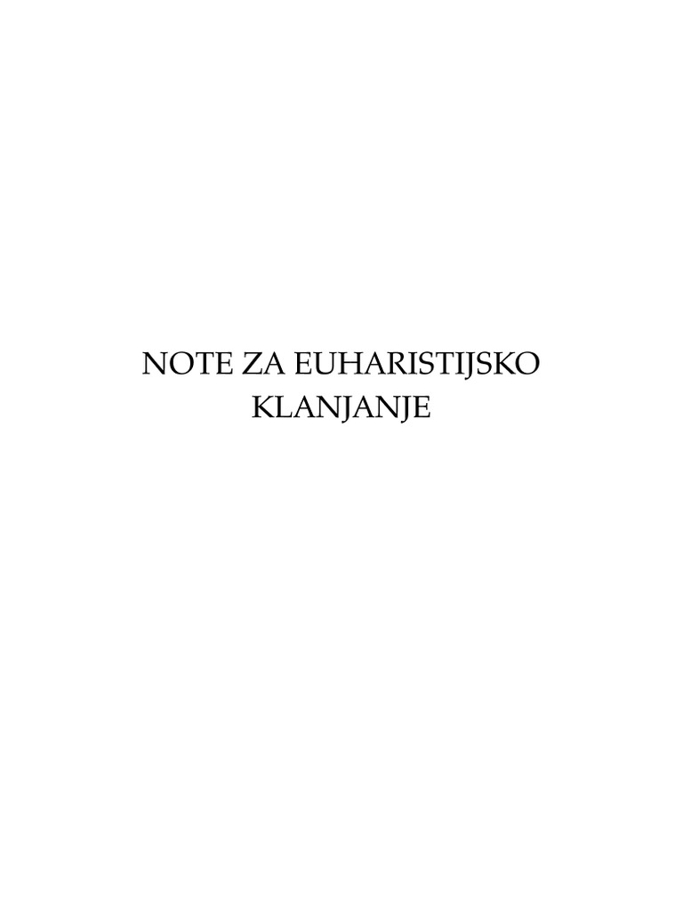 Note Za Euharistijsko Klanjanje | PDF