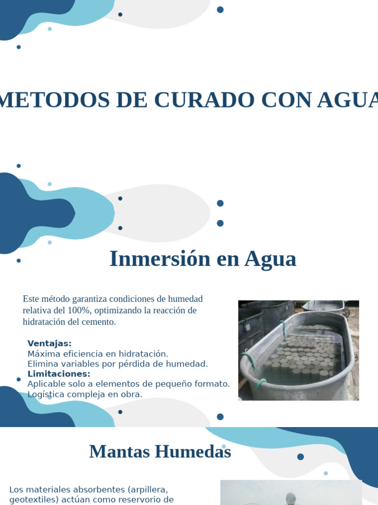 Métodos de Curado de Concreto con Agua | PDF