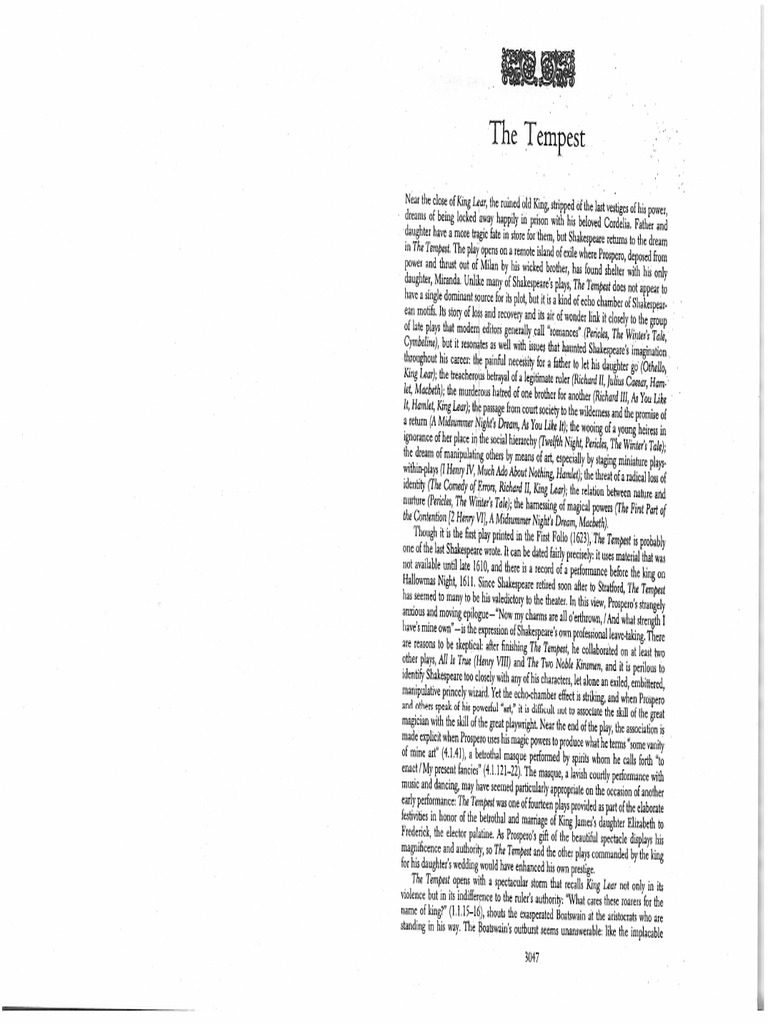 The Tempest 1 | PDF