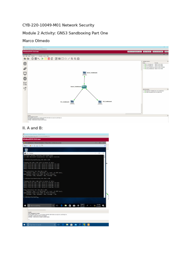 CYB 220 Sandboxing Part One Marco Olmedo | PDF