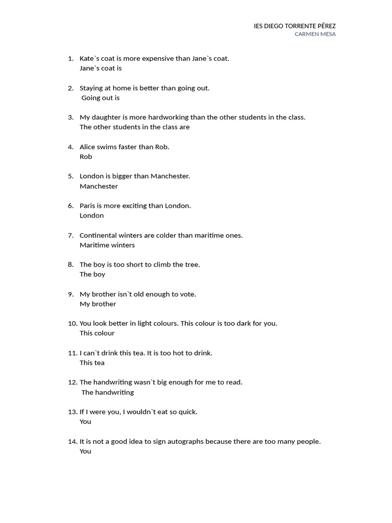 Rephrasing 2Âº ESO - MODULE 3 Revision | PDF