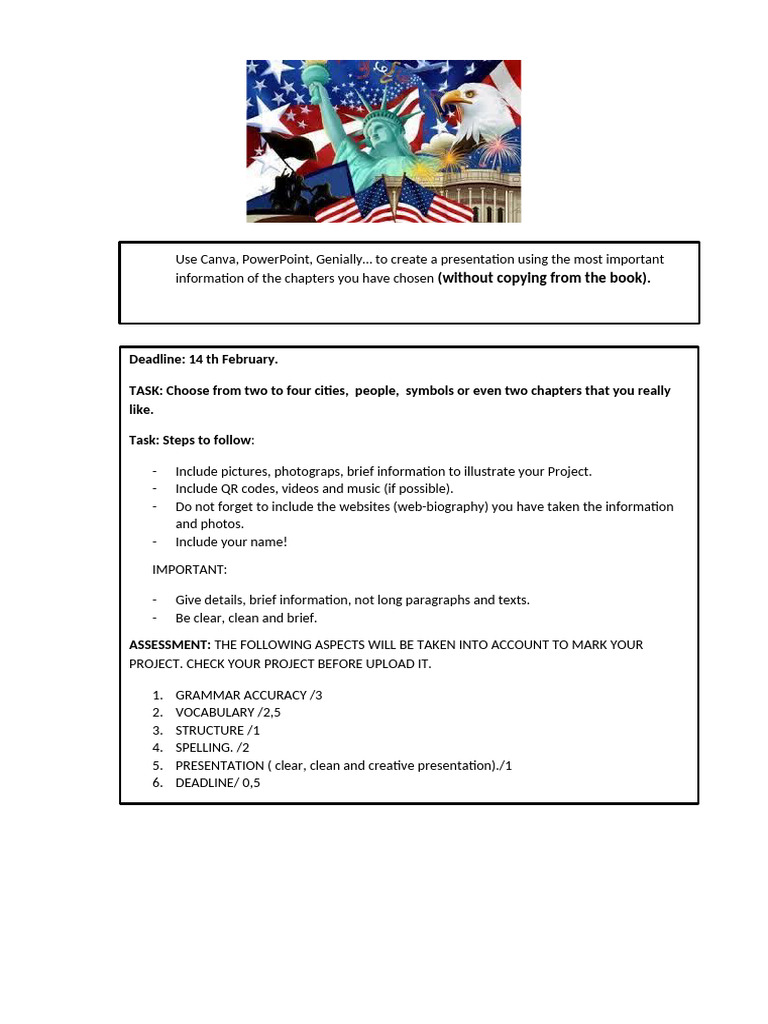 Project ALL ABOUT THE USA 2ESO | PDF