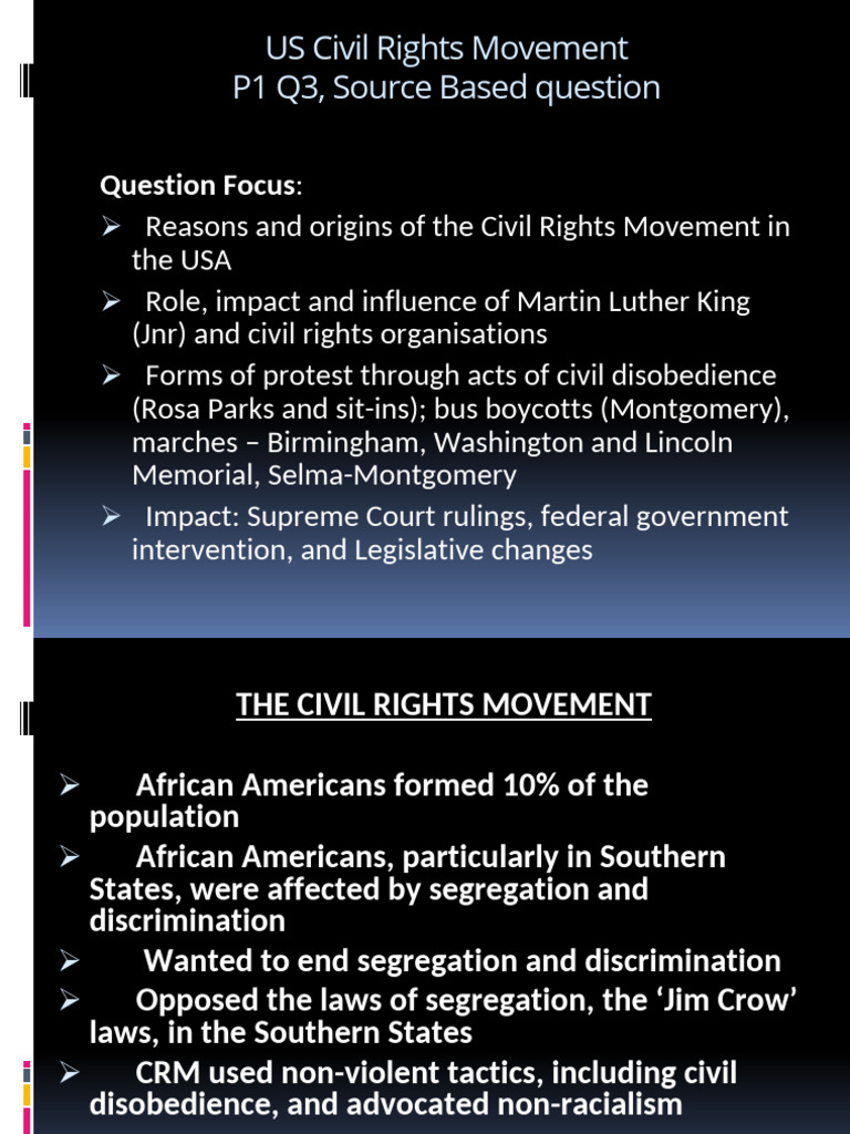 US Civil Rights Movement Overview | PDF | Rosa Parks | Politics Of The ...