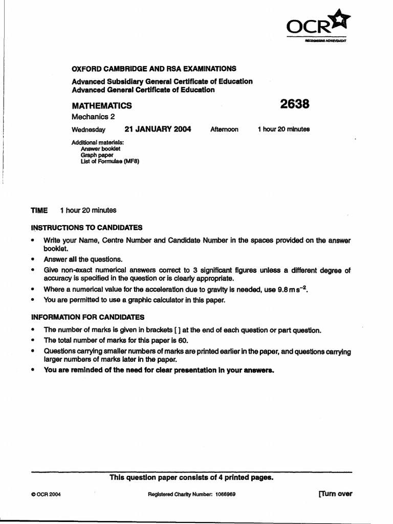 OCR (Old) M2 2004 Jan | PDF