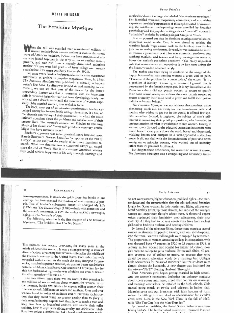 The Feminine Mystique | PDF