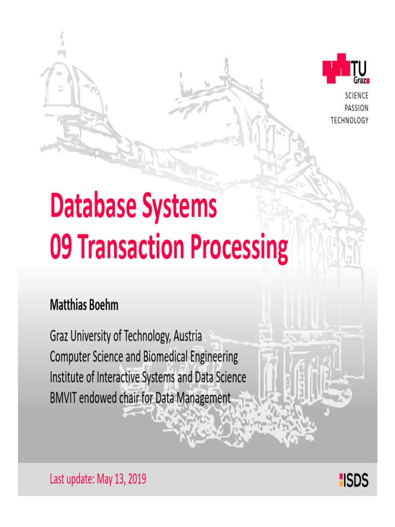 09 TransactionProcessing | PDF | Acid | Database Transaction