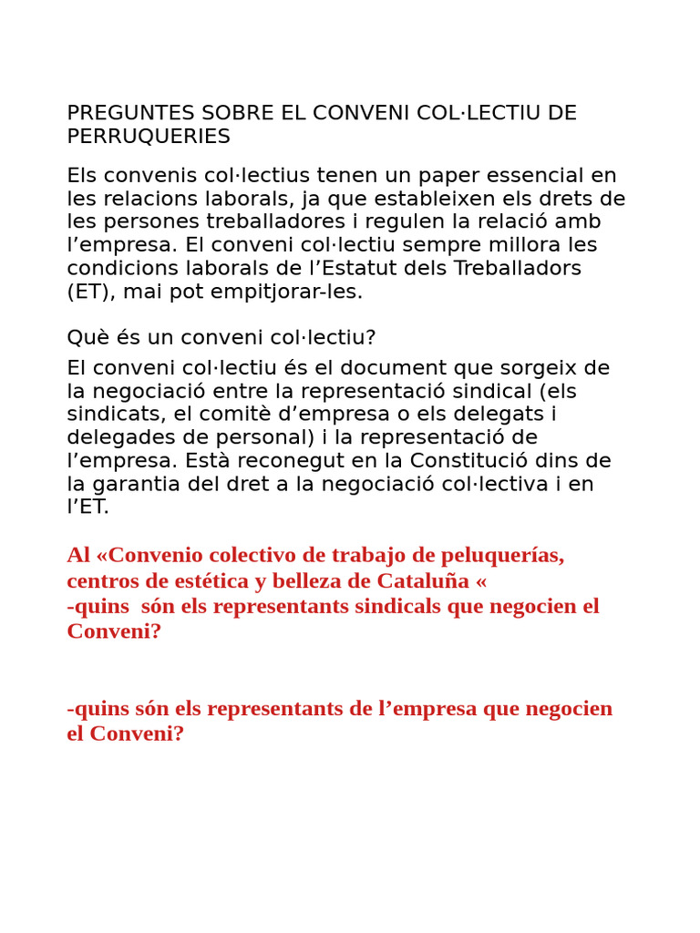 Conveni Perruqueria | PDF