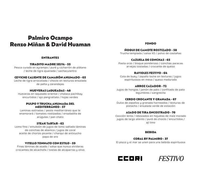 Carta Jolgorio Del Sabor | PDF | ensalada | Alimentos