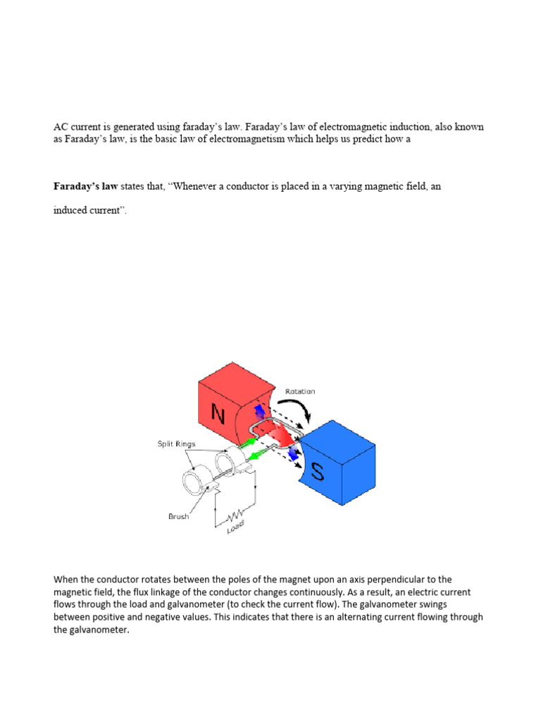 Construction, Working and Advantage of AC Generator | PDF