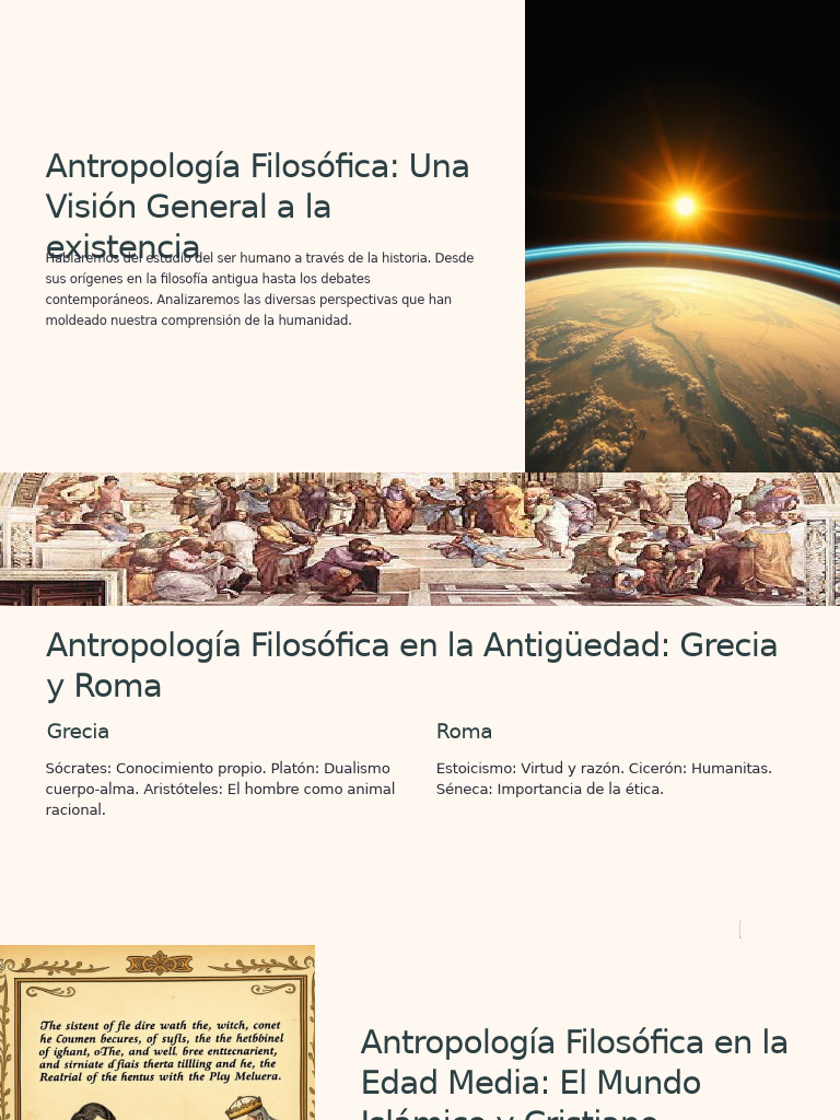 Antropologia Filosofica Una Vision General A La Existencia | PDF ...
