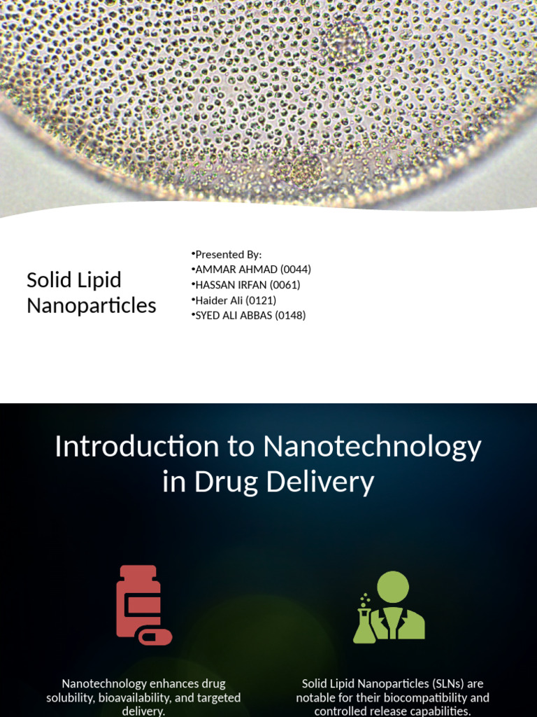 Solid Lipid Nanoparticles in Drug Delivery | PDF | Materials ...