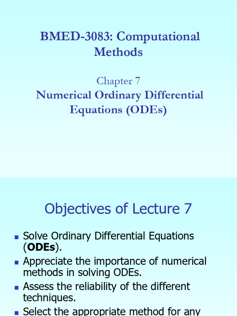 Numerical Methods for ODEs Explained | PDF | Ordinary Differential Equation | Boundary Value Problem