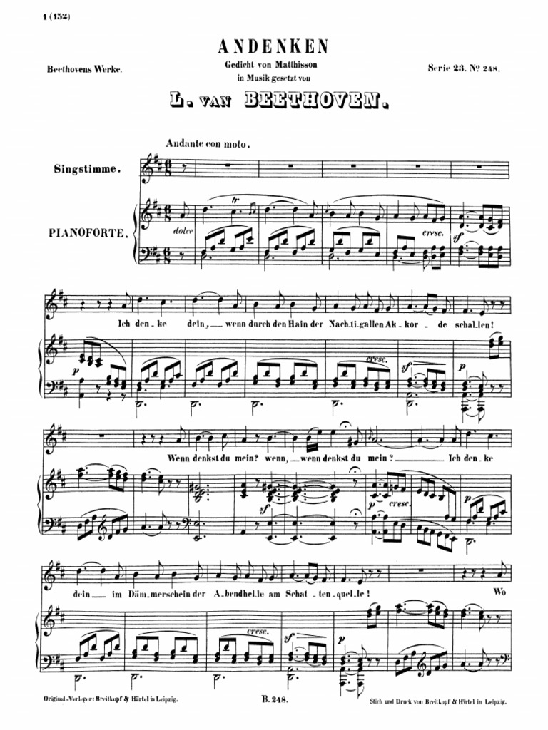 Beethoven - Andenken, - WoO - 136 - 1792 | PDF