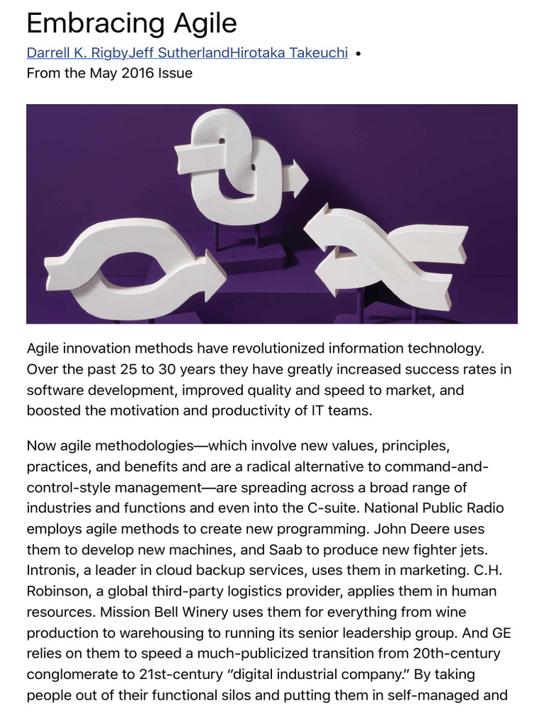 Embracing Agile | PDF | Agile Software Development | Scrum (Software Development)