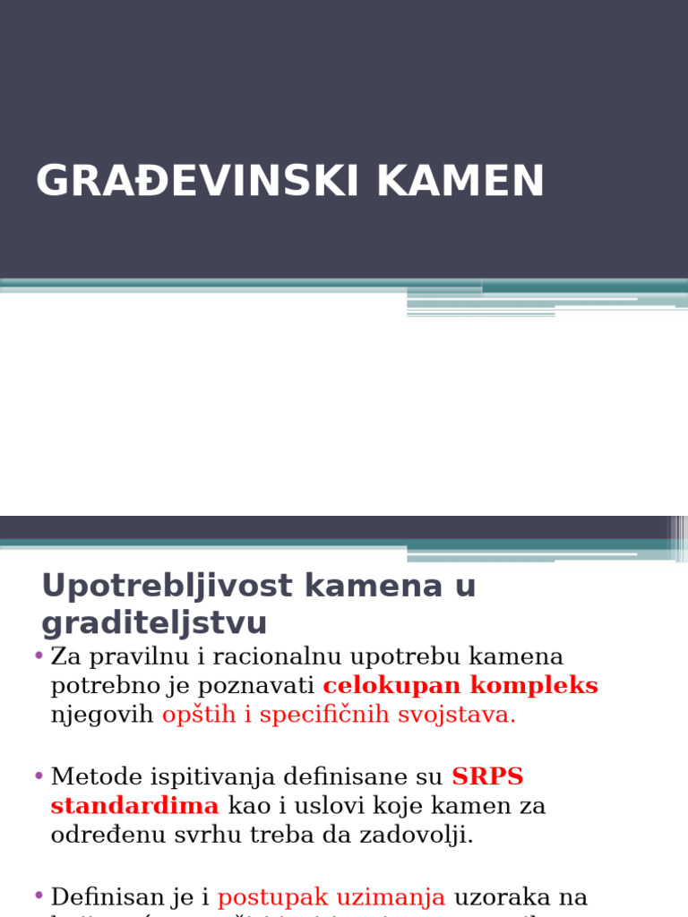Vezbe 4. Gradjevinski Kamen | PDF