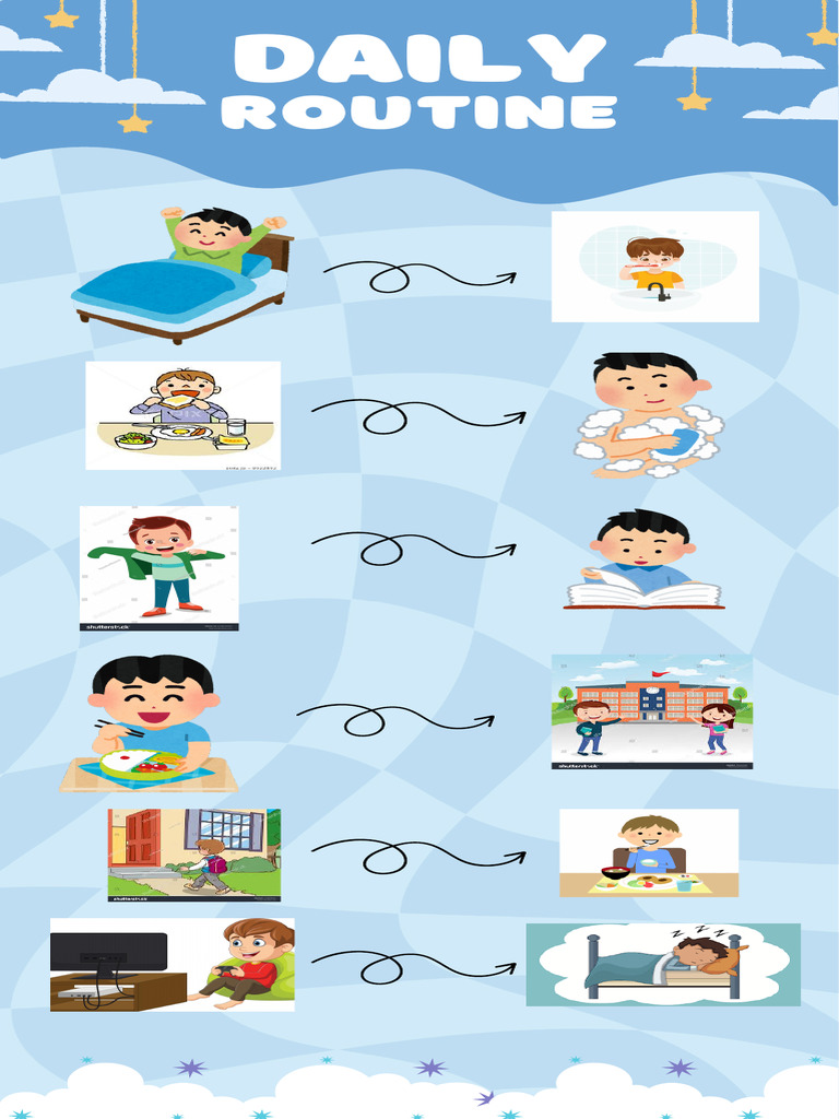 Blue Illustrative Daily Routine Infographic | PDF