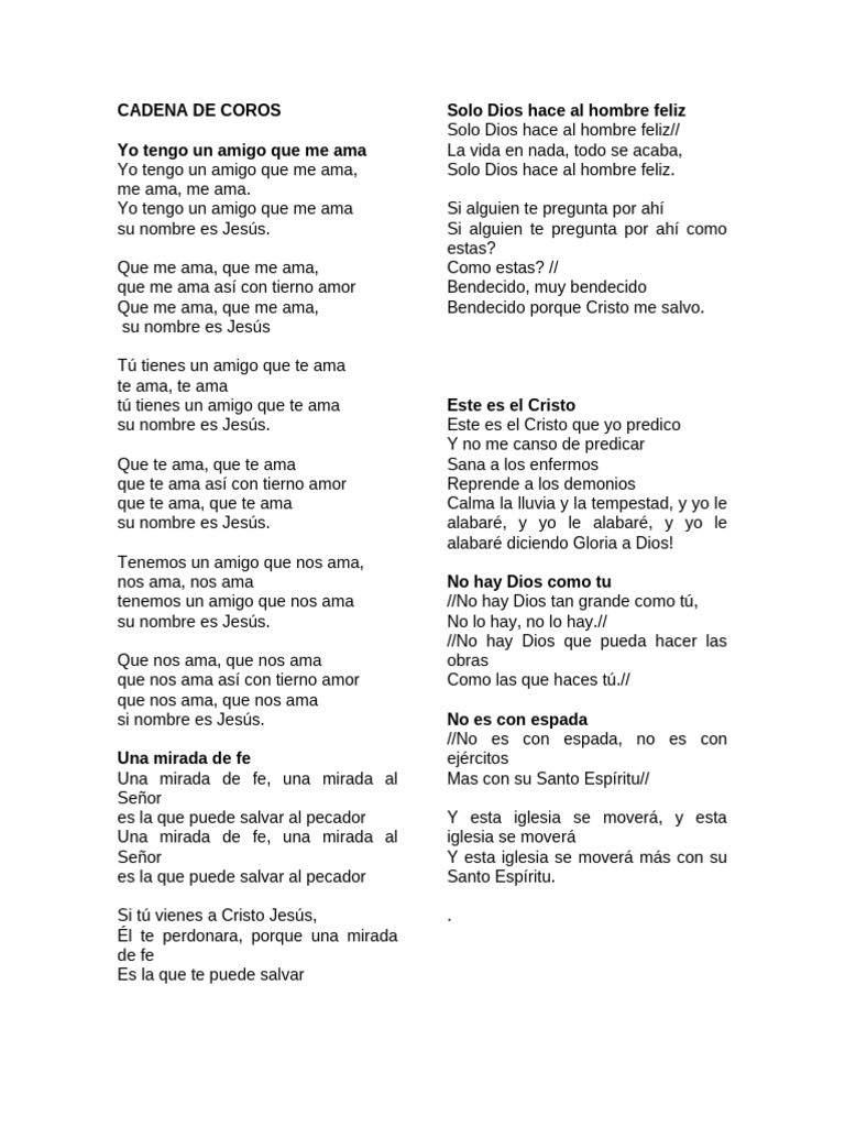 Cadena de Coros | PDF | Oración | Cristo (título)