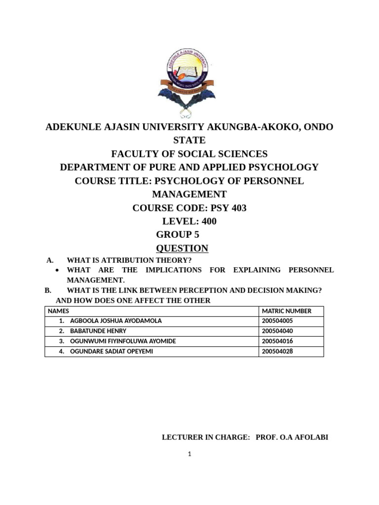 Psy 403 Assignment | PDF | Decision Making | Motivation