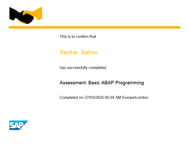 SAP Certificate | PDF