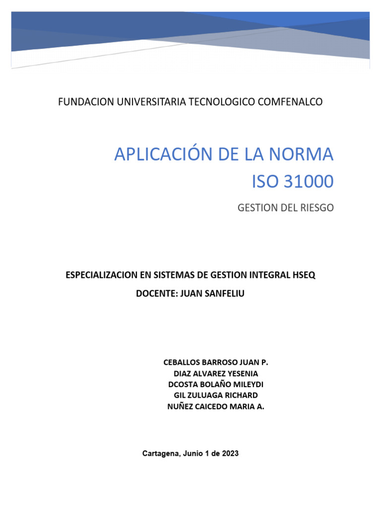 Implementacion Iso 31000 | PDF | Análisis FODA | Business