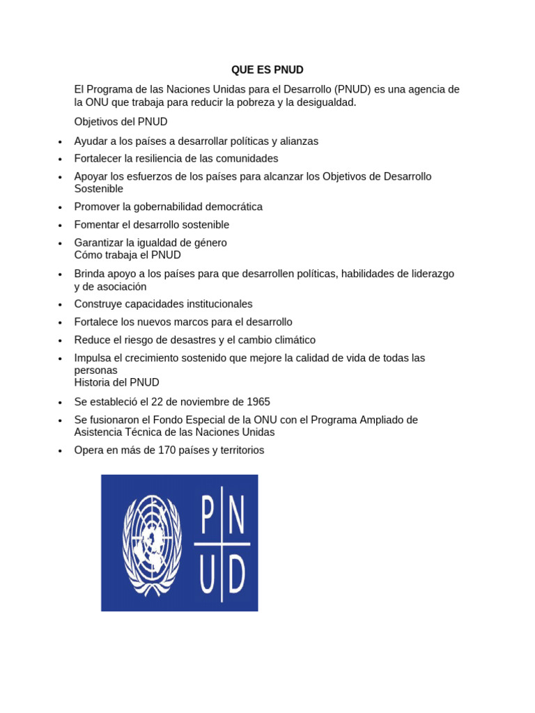 Que Es Pnud | PDF
