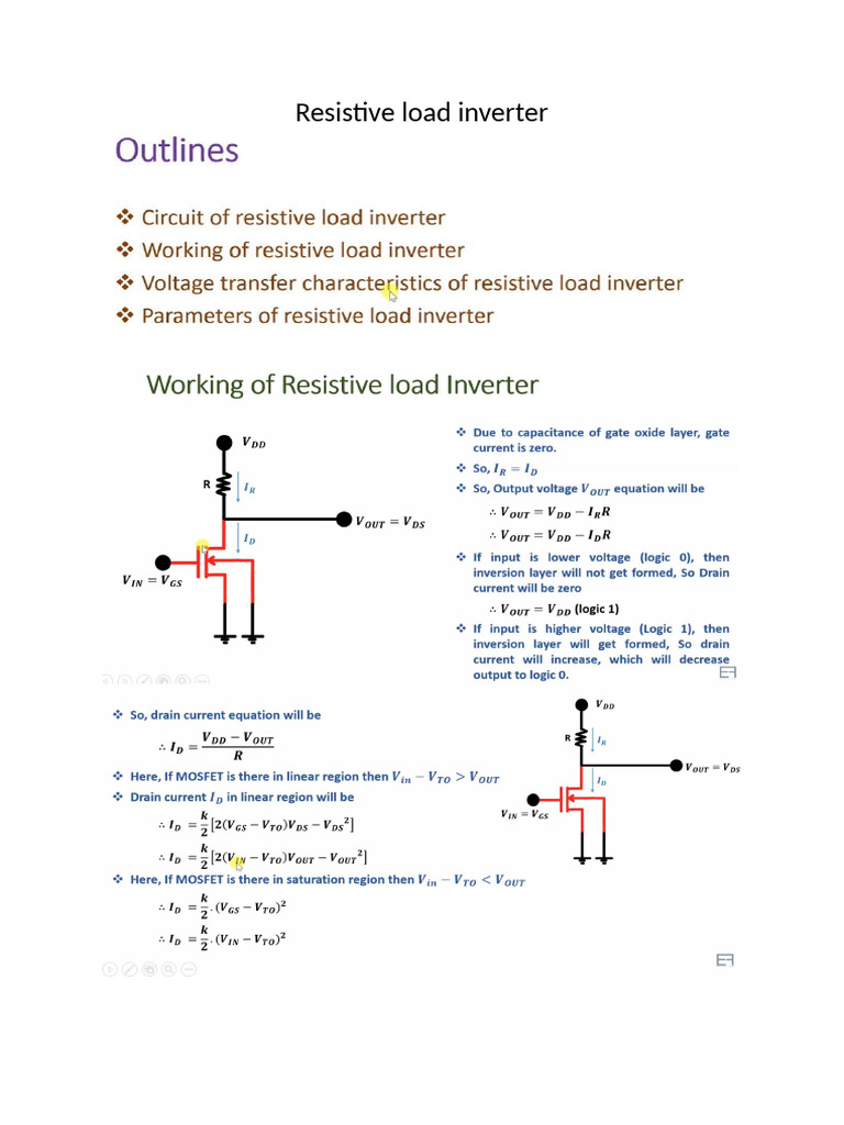 Resistive Load Inverter | PDF