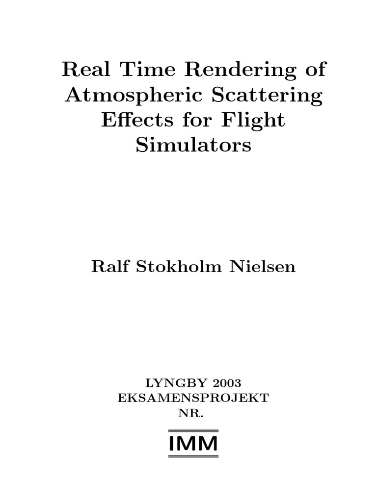 Real Time Rendering of Atmospheric Scattering Effects for Flight Simulators | PDF | Light ...