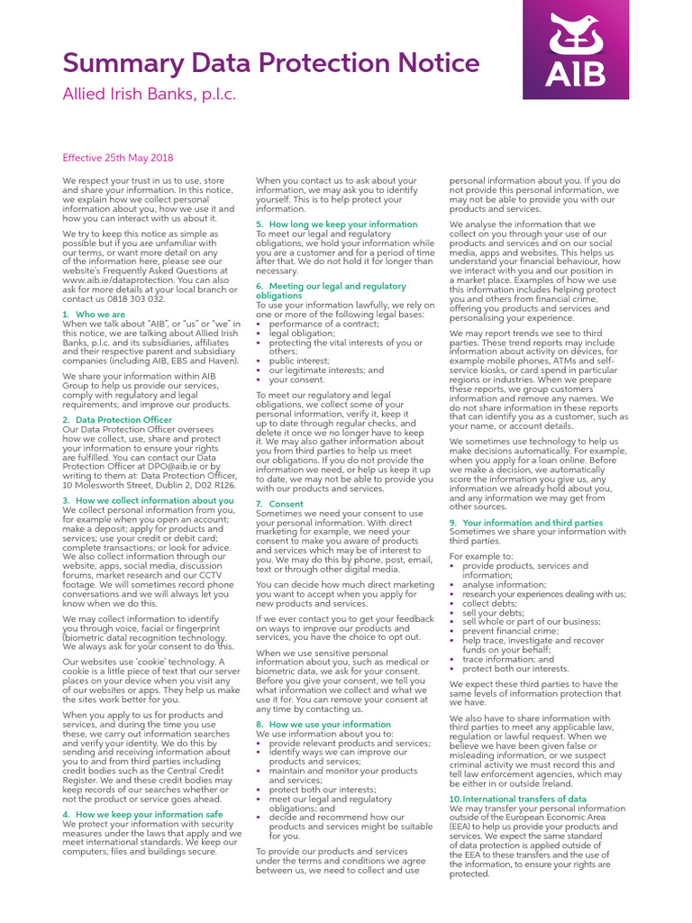 Data Protection Notice - How We Use Your Information | PDF | Http ...