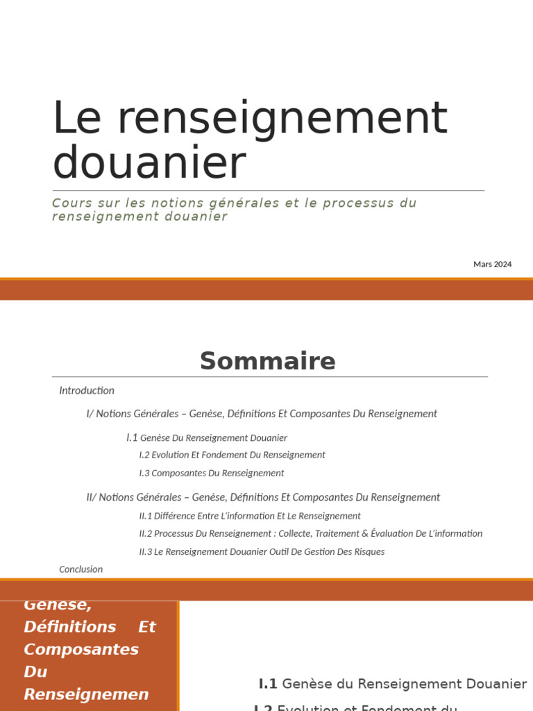 Le Renseignement Douanier | PDF | Renseignement | Connaissances